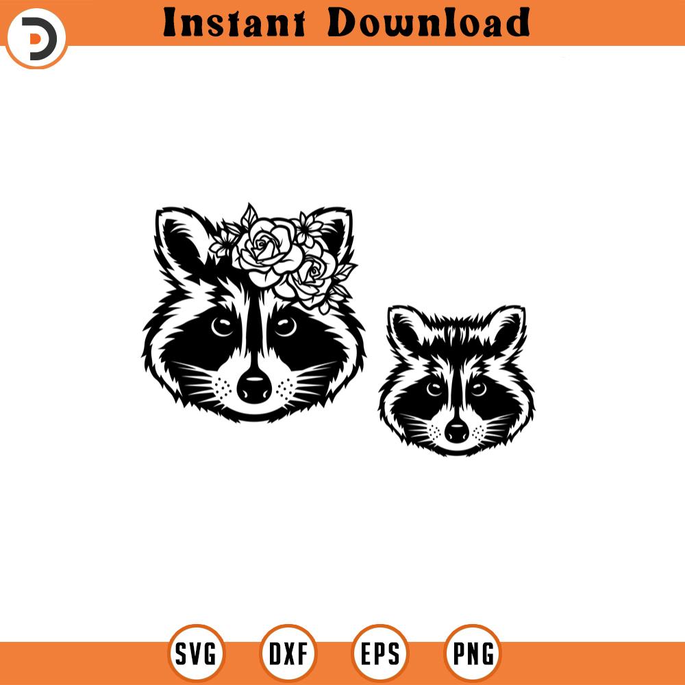 Cute Raccoon Svg Raccoon Svg Floral Anim | Inspire Uplift