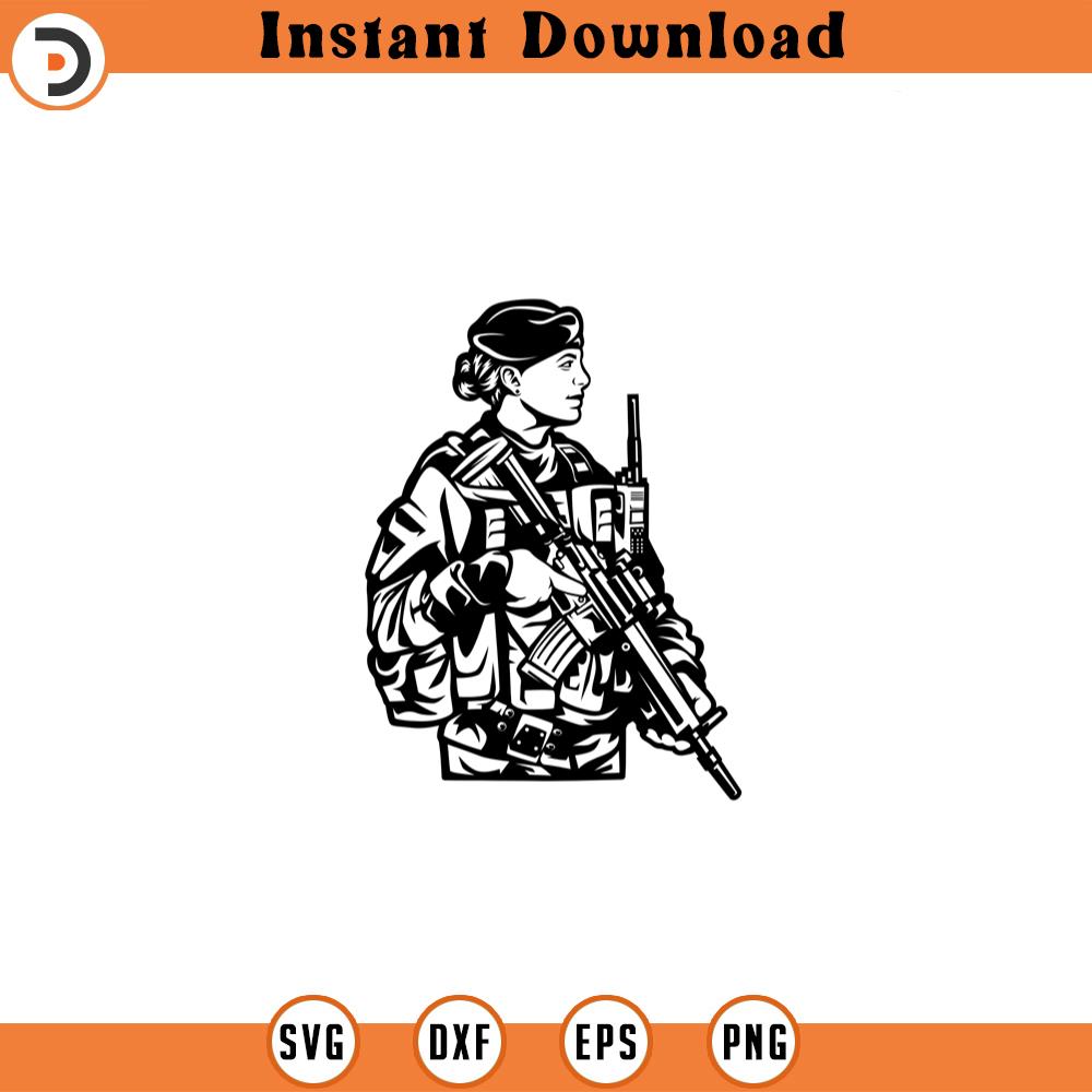 Female Soldier Svg | Inspire Uplift
