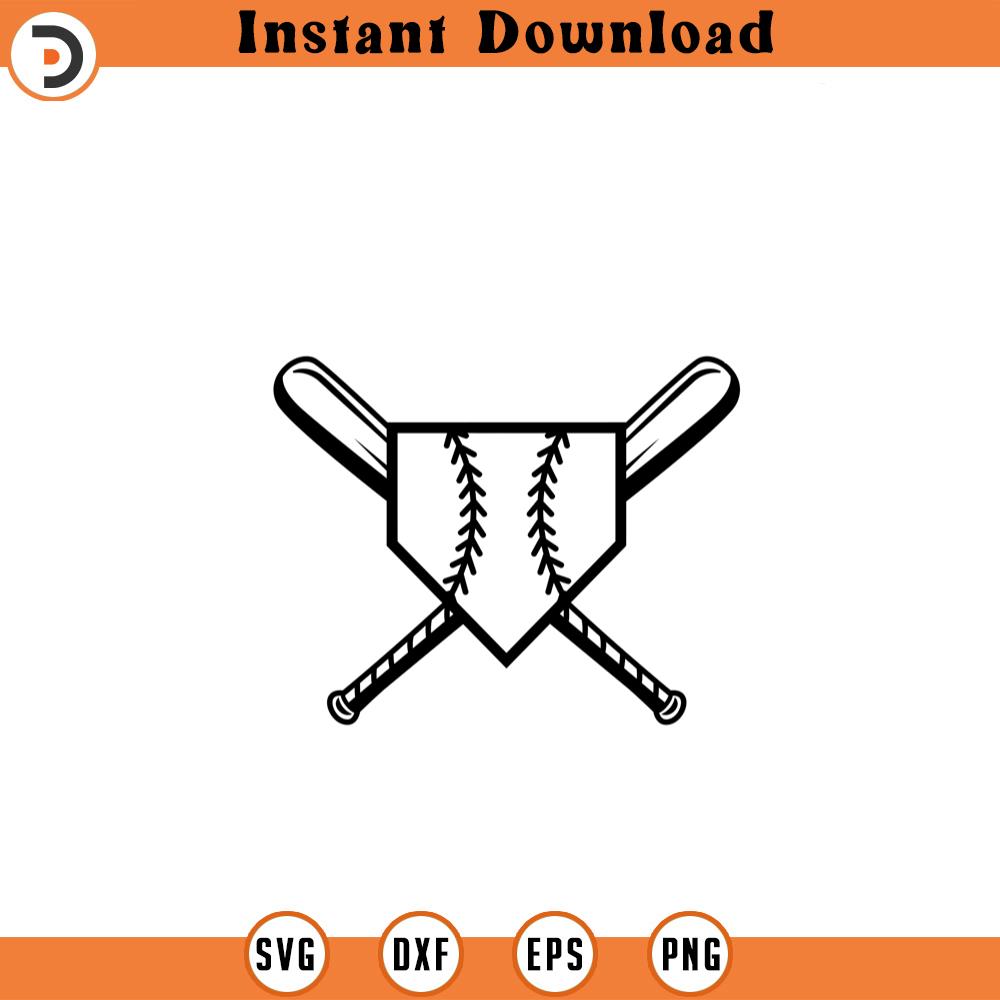 Crossed Bats Svg | Inspire Uplift