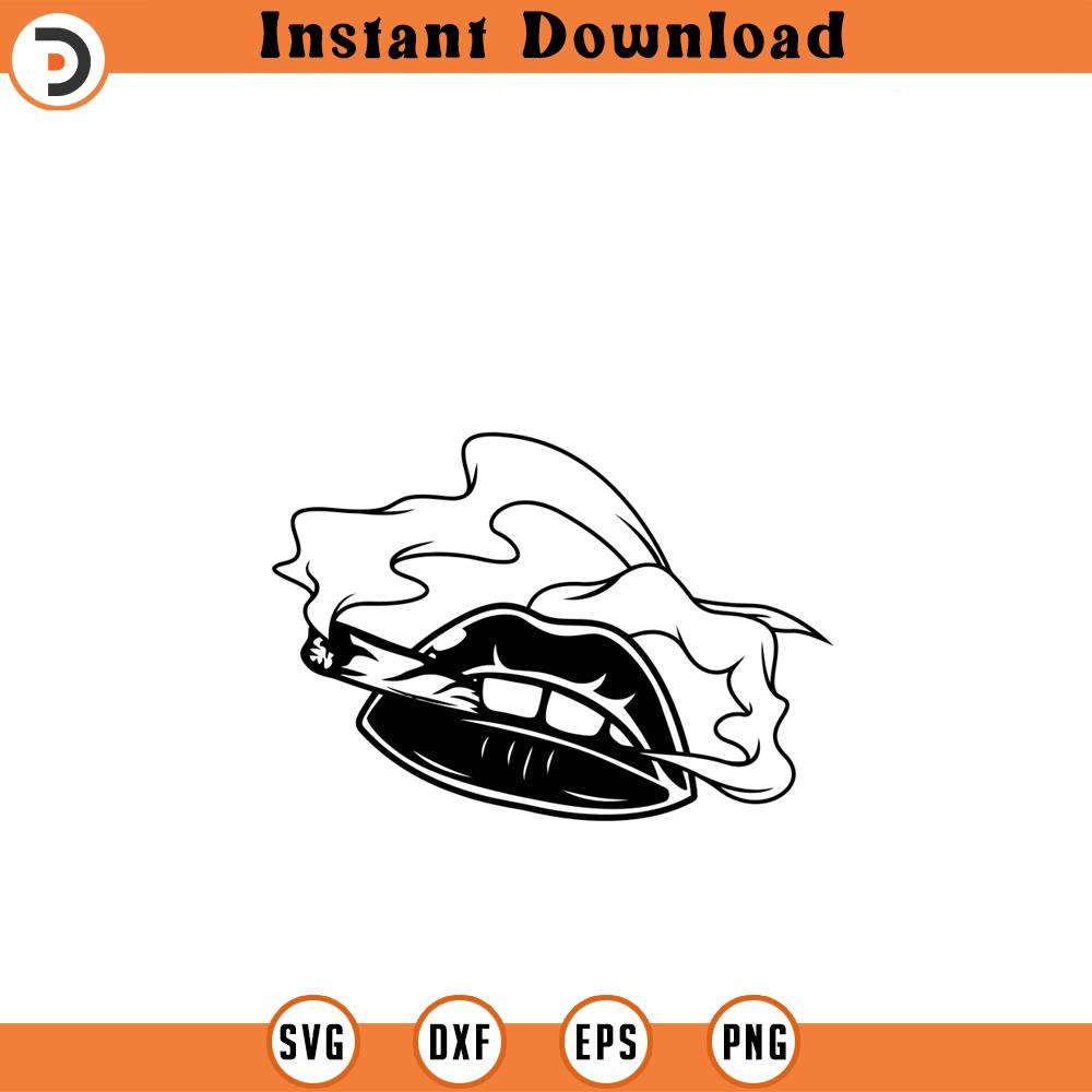 Lips Smoking Cannabis Joint Svg File Lips | Inspire Uplift