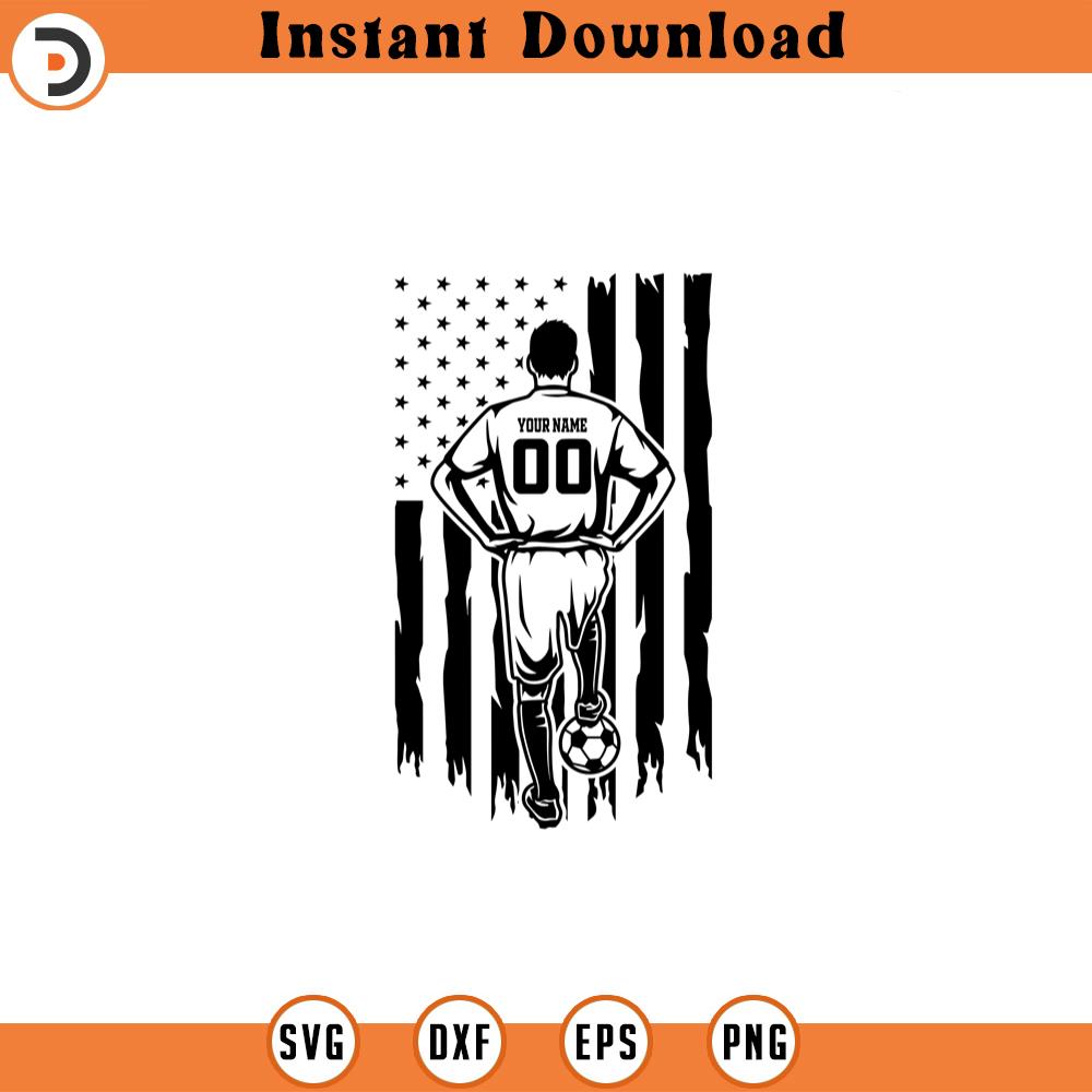 Personalized Name Svg US Soccer Player Sv - Inspire Uplift