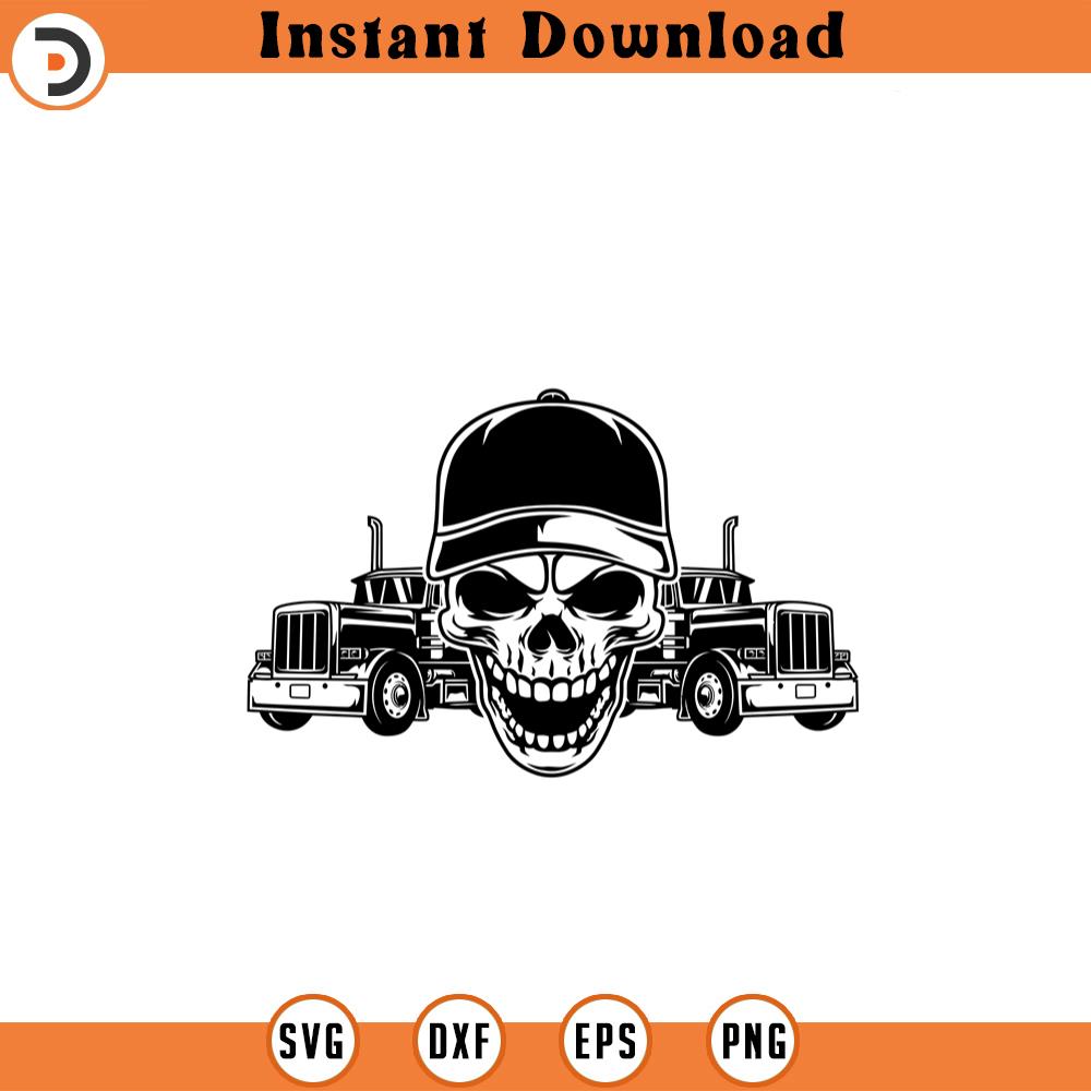 Skull Trucker Svg Trucker Driver Svg Im | Inspire Uplift
