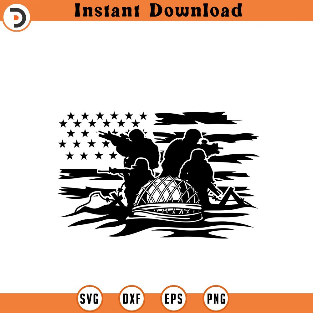US Soldier in Battle Svg Combat Scene Svg | Inspire Uplift