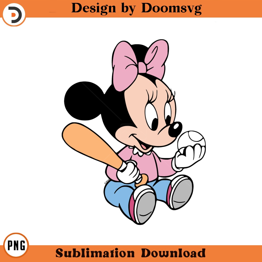 Baby Minnie Baseball Cartoon Clipart Download, PNG Download | Inspire ...