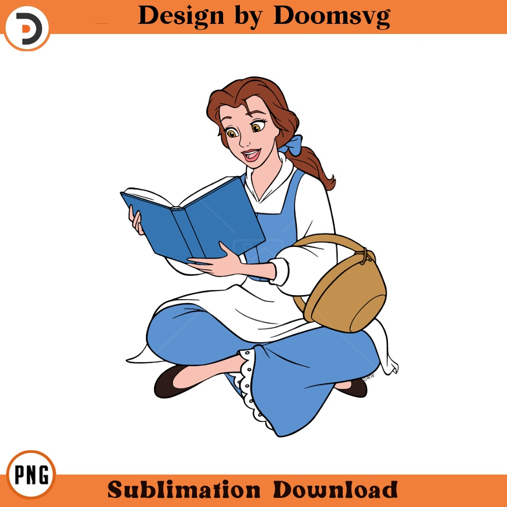 Belle Reading Book Cartoon Clipart Download, PNG Download Ca | Inspire ...