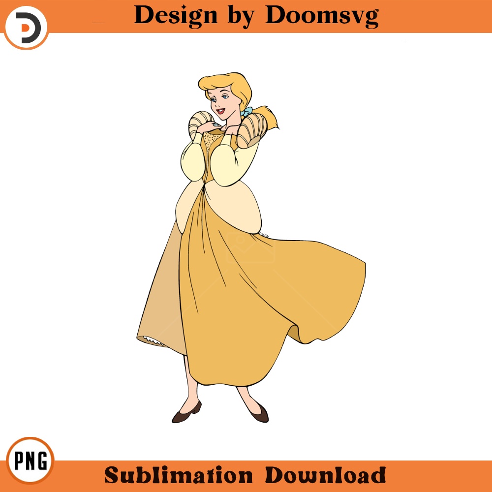 Cinderella Gold Dress Cartoon Clipart Download, PNG Download | Inspire ...