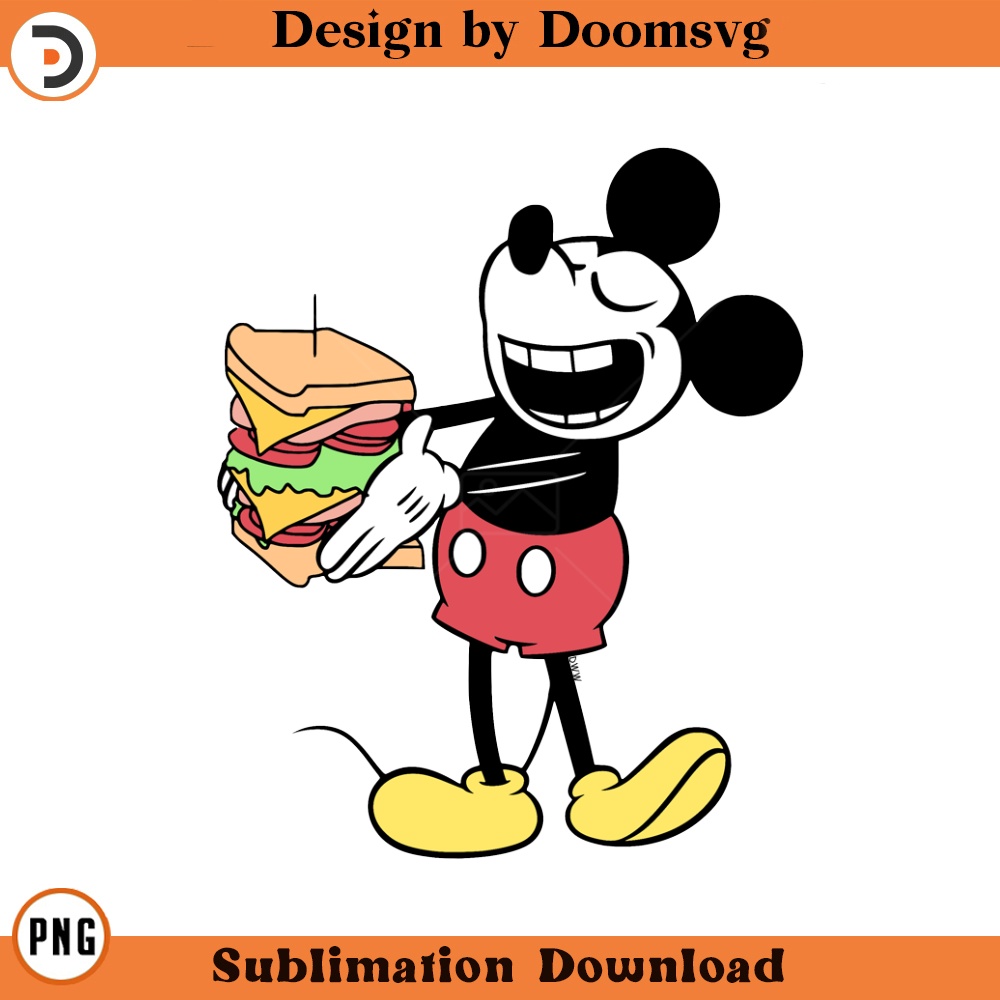 Classic Mickey Mouse Sandwich Cartoon Clipart Download, PNG - Inspire ...