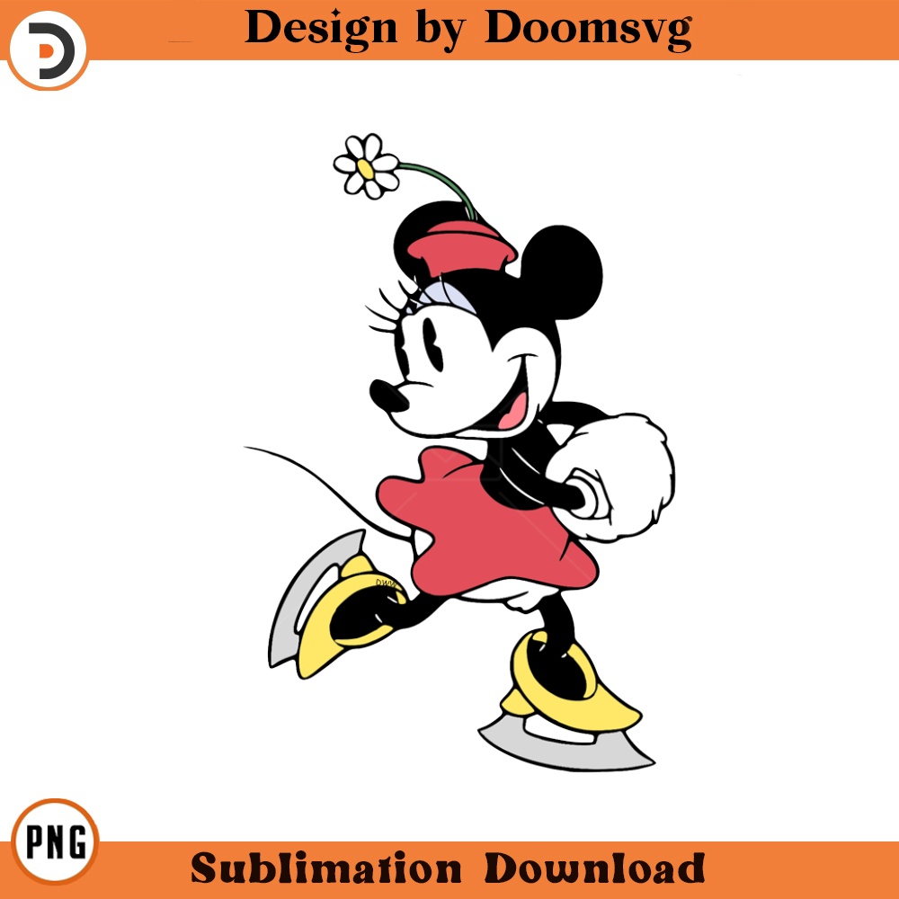Classic Minnie Mouse Skating Cartoon Clipart Download, PNG D | Inspire ...
