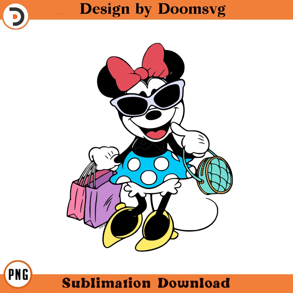 Classic Minnie SHopping Cartoon Clipart Download, PNG Downlo - Inspire ...