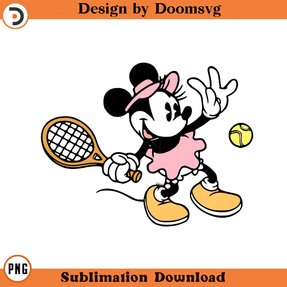 Classic Minnie Tennis Cartoon Clipart Download, PNG Download - Inspire ...
