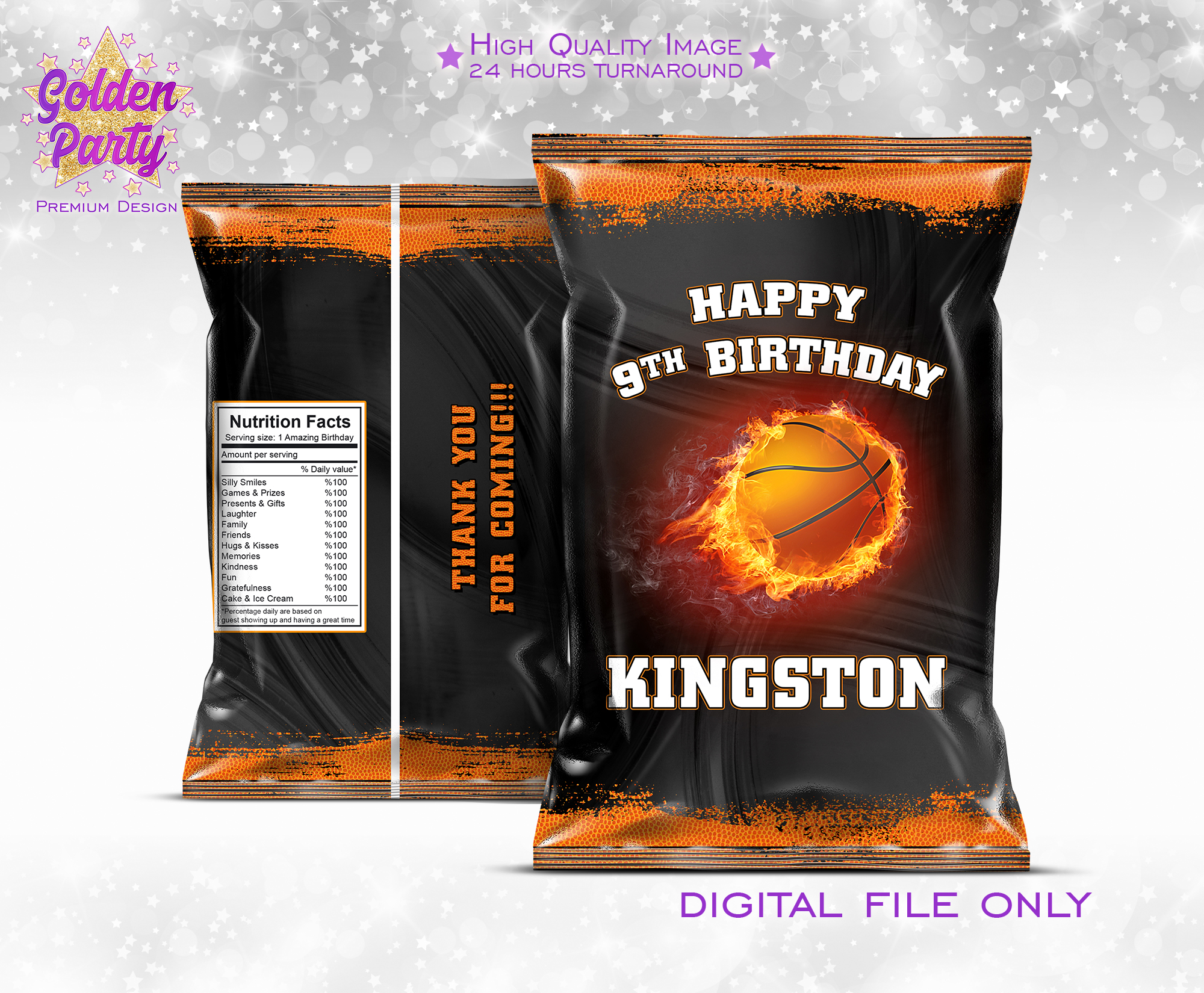 Basketball Chips Bag, Basketball candy bag, Basketball chips | Inspire ...