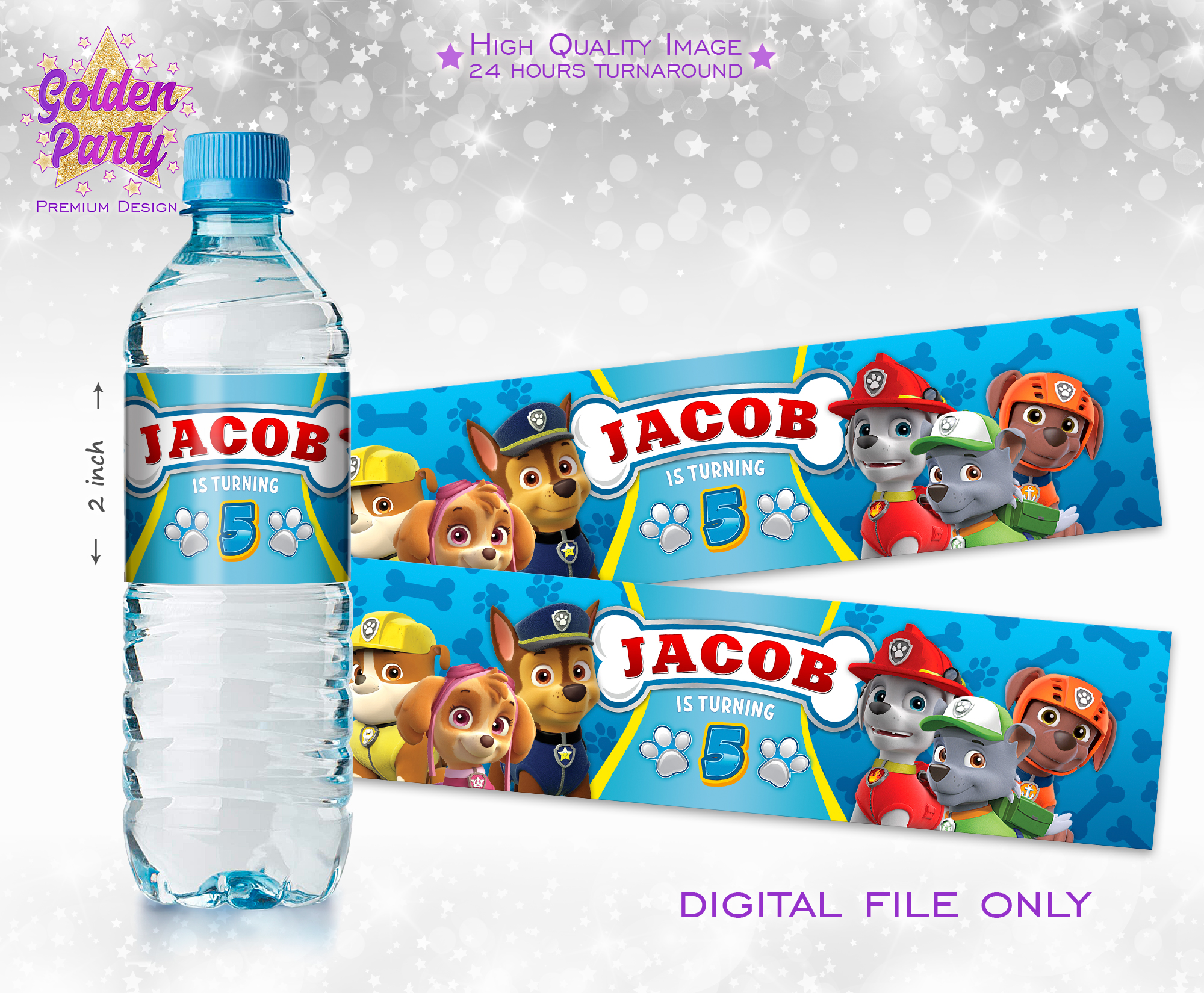 Paw patrol juice label, Paw patrol bottle Label, Paw patrol | Inspire ...