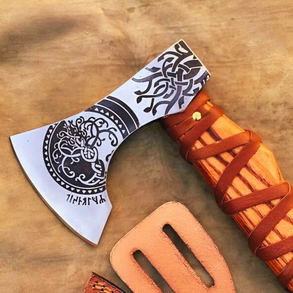 Iron Hand Axe | Carbon Fibre Viking Axe | Wrapping Leather H - Inspire ...