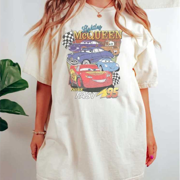 Retro Lightning McQueen Comfort Colors Shirt, Vintage McQuee | Inspire ...