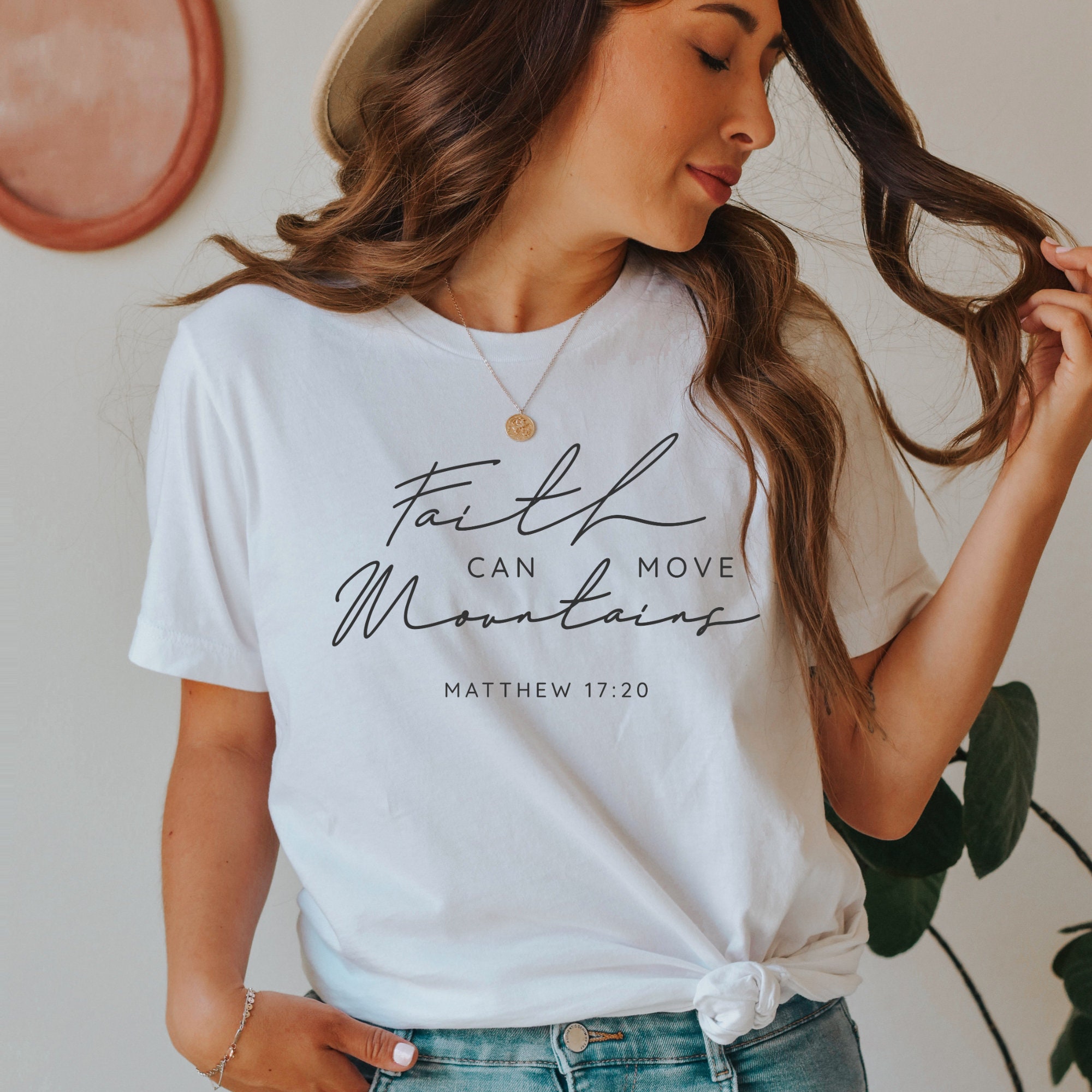Faith Can Move Mountains Tshirt Christian Merch | Inspire Uplift