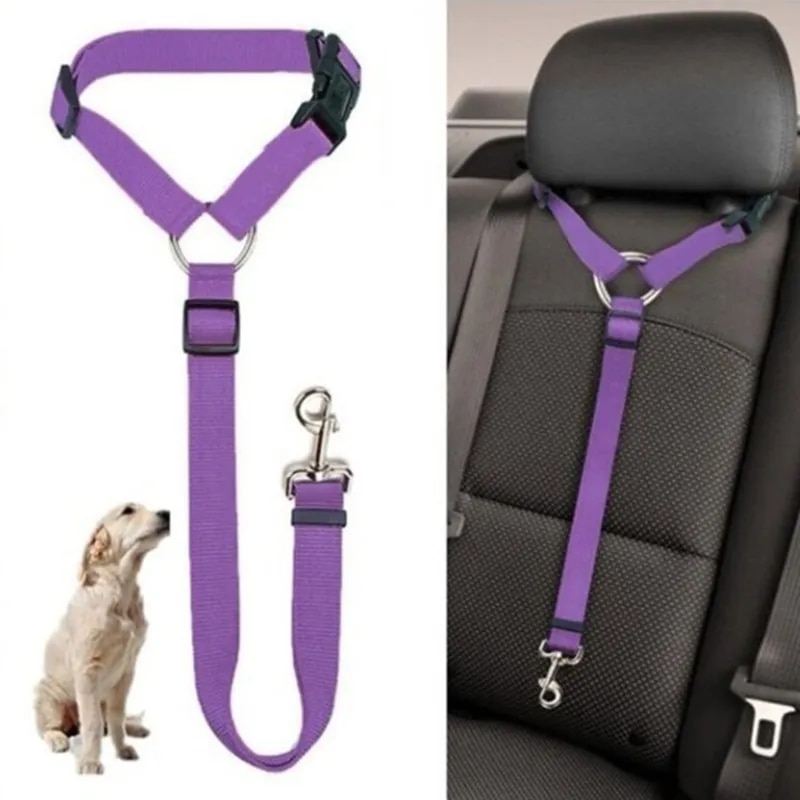 Adjustable Pet Car Safety Belt: 2-in-1 Harness Leash for Bac | Inspire ...