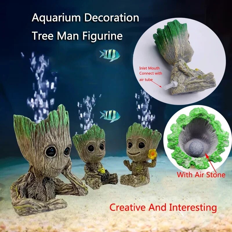 Cute Tree Man Figurine: Aquarium Decoration & Driftwood Stat | Inspire ...