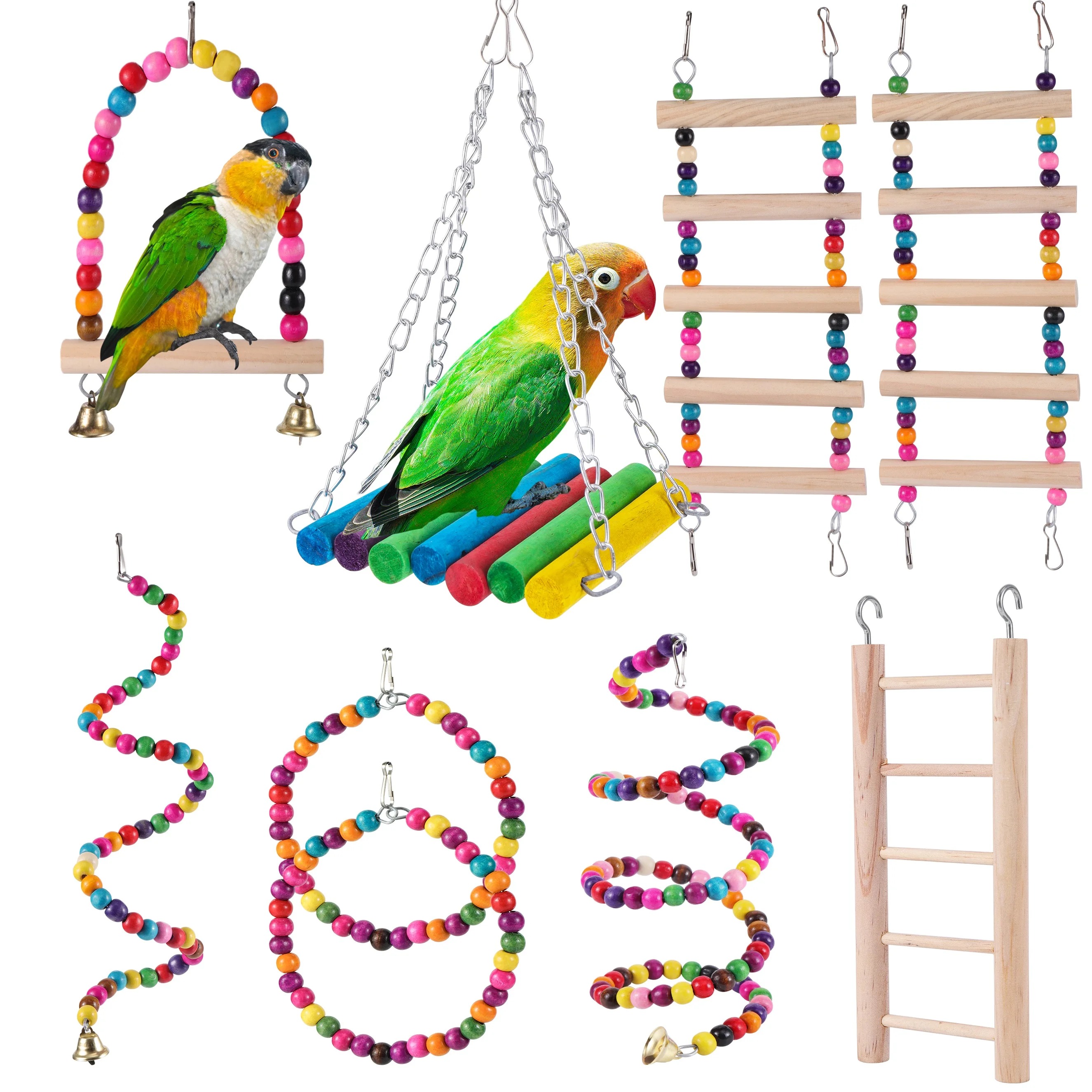 Complete Bird Toy Set: Rocking, Chewing, Training Combo for | Inspire ...