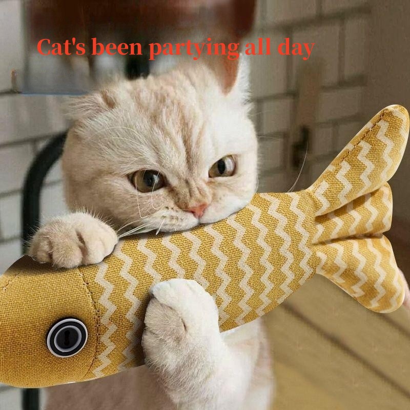 Interactive Plush Cat Toy: Funny Teeth Grinding Catnip Fish | Inspire ...