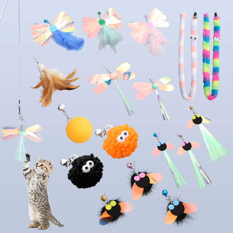 DIY Cat Toy Replacement Head with Feather & Bell - Funny Pet | Inspire ...