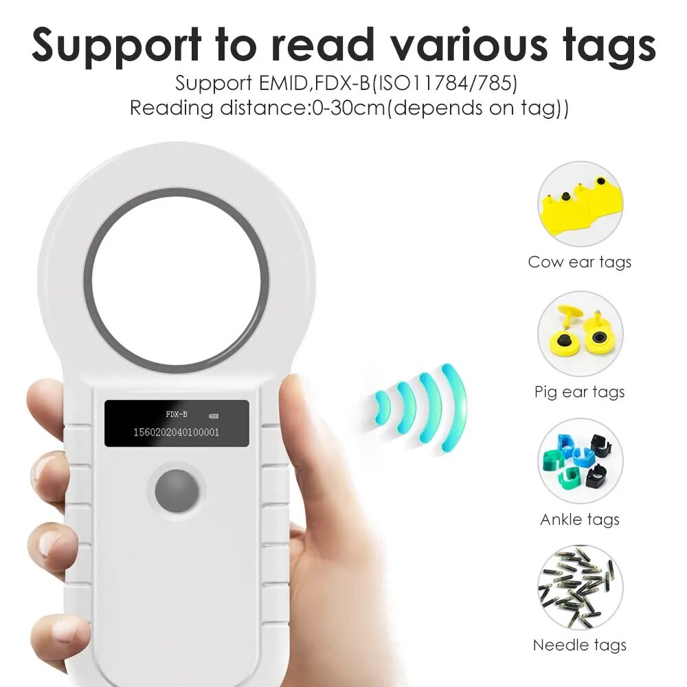 RFID Animal Reader: 134.2KHz, 15-Digit ID Scanner for Pets | Inspire Uplift