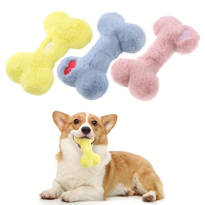 Dog Toy Bone Shape Pet Plush Toys Dog Interactive Toys Cat T | Inspire ...