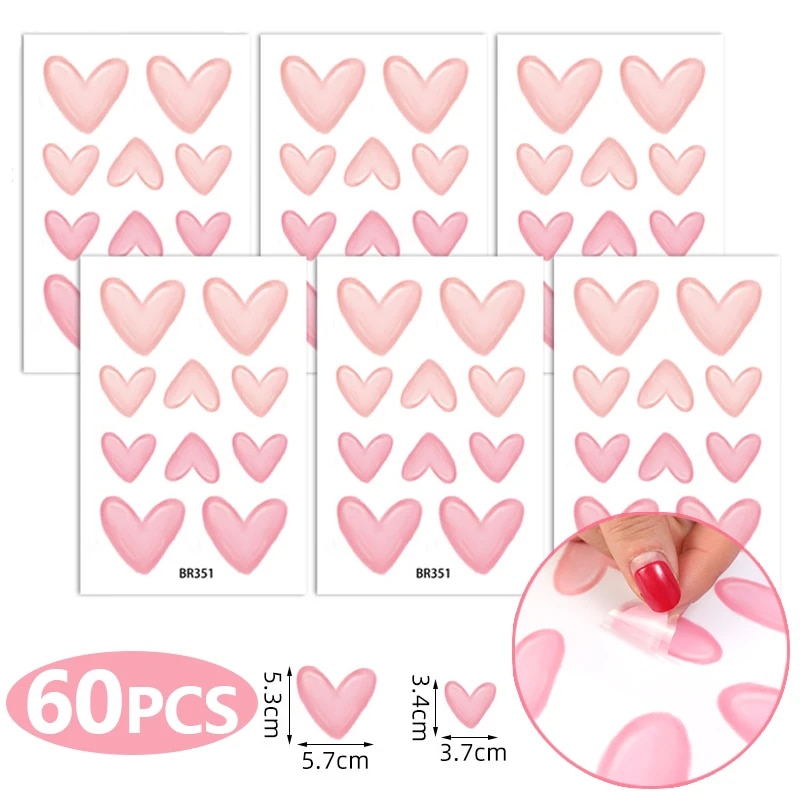 Pink Heart Wall Stickers: Big & Small Hearts Art Decals for | Inspire ...