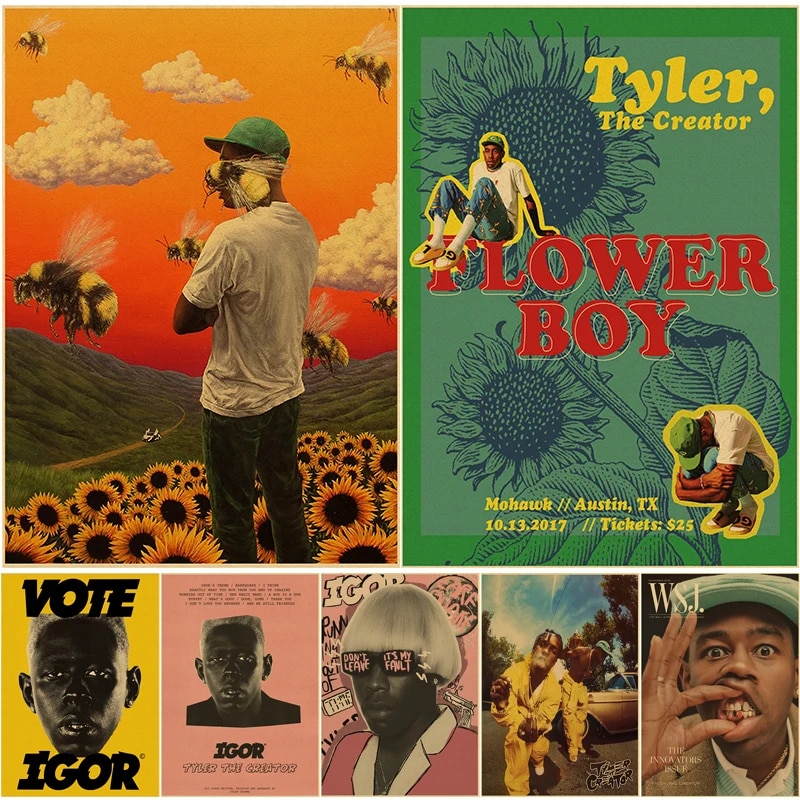 Flower Boy Tyler The Creator Poster Retro Kraft Paper Prints | Inspire ...