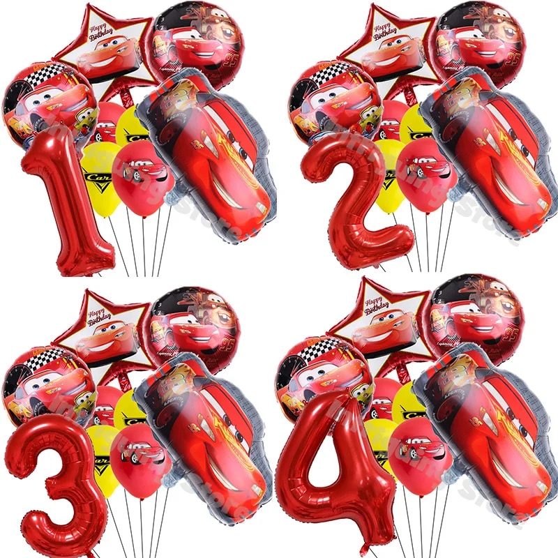 Disney Cars Lightning McQueen 32" Number Balloon Set for Bab | Inspire ...