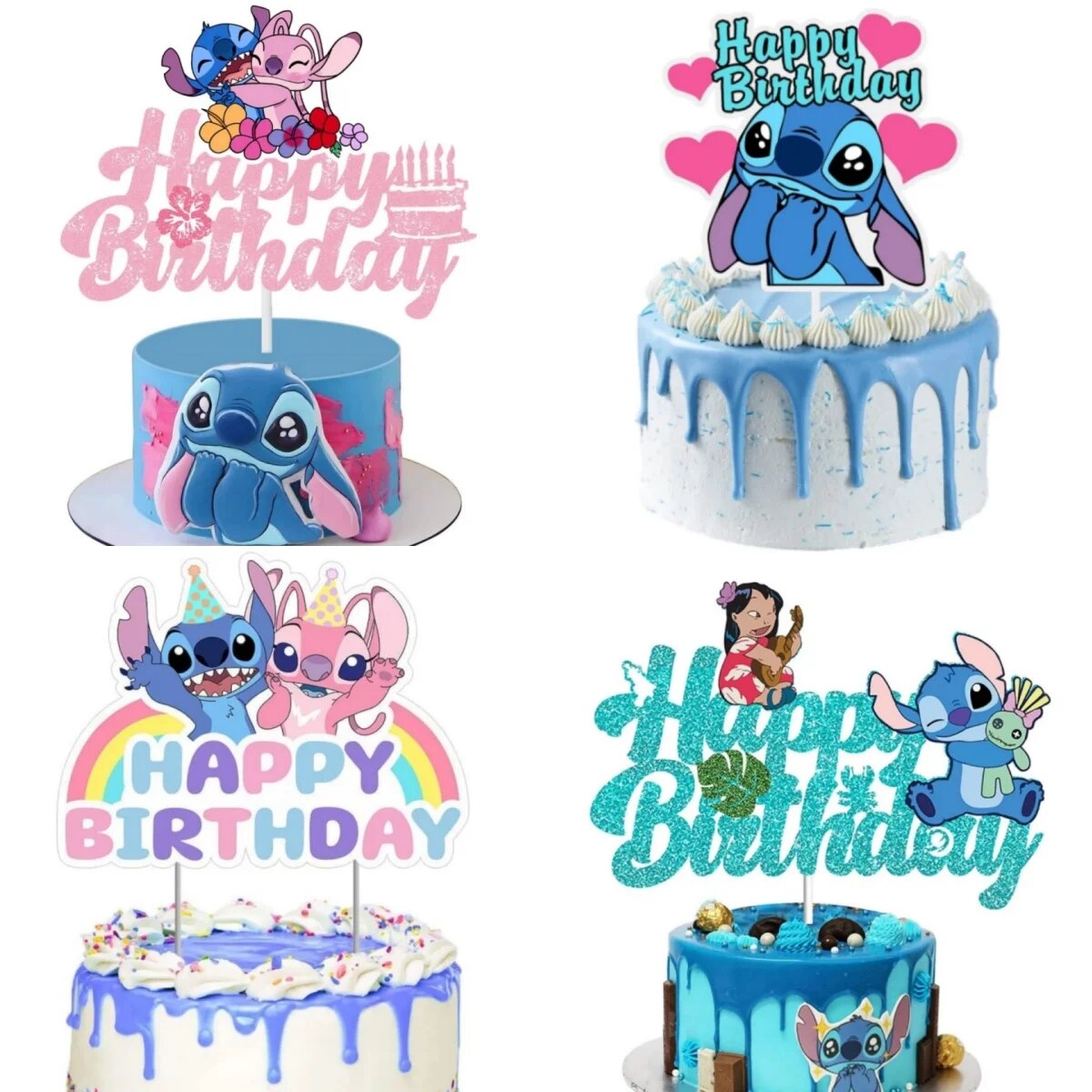 Disney Lilo Stitch Happy Birthday Cake Topper: Perfect Party | Inspire ...