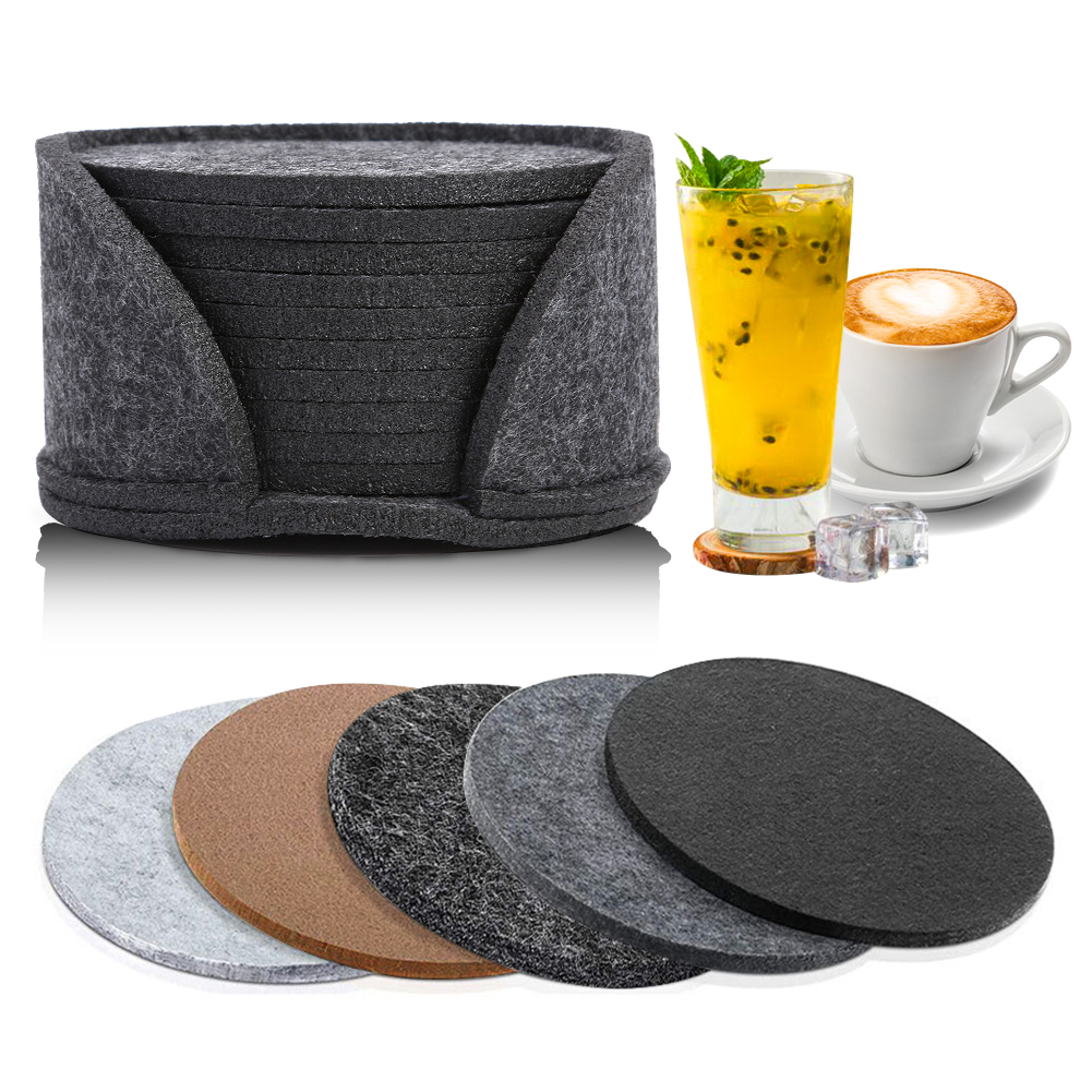 Round Felt Coaster Set: Heat Resistant Dining Table Protecto | Inspire ...