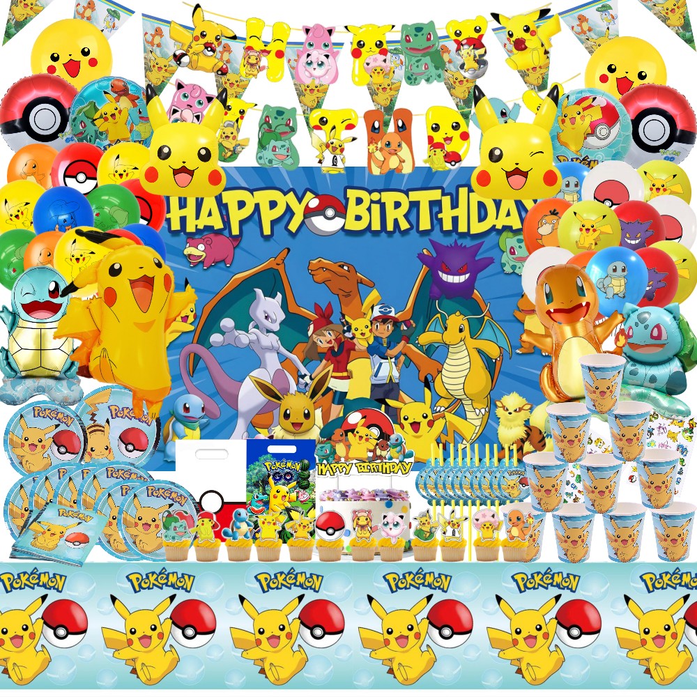 Pikachu Birthday Party Decorations: Pokemon Balloons, Plates | Inspire ...