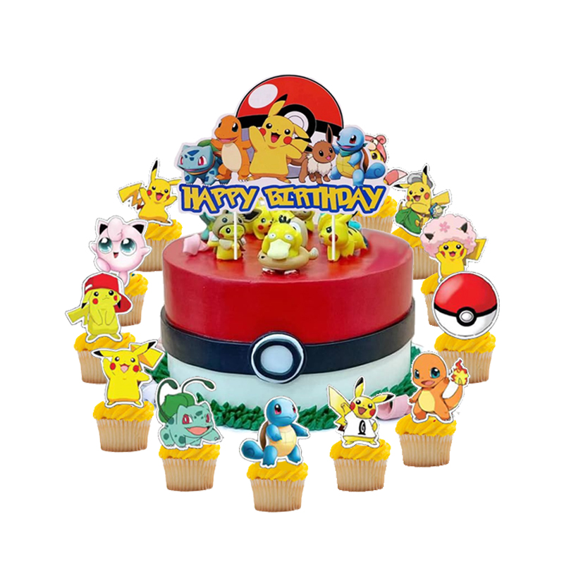 Pikachu Cake Toppers: Pokemon Birthday Decoration for Kids' | Inspire ...