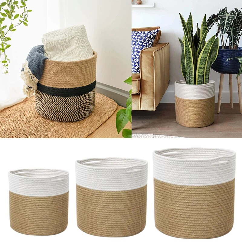 Handmade Straw Rattan Woven Planter Basket - Decorative Stor | Inspire ...