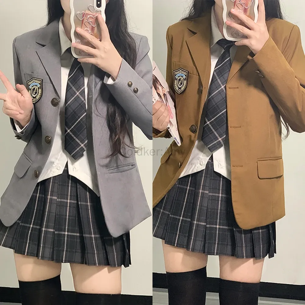 Anime School Uniform Set, Winter Blazer & Pleated Skirt Cost | Inspire ...