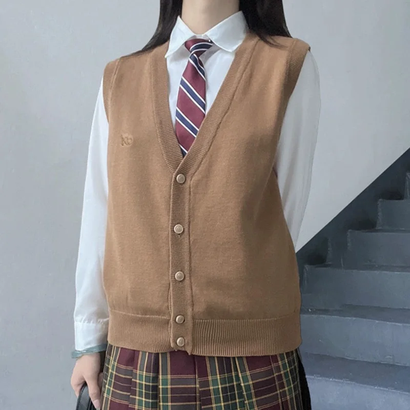 Preppy School Knit Vest for Girls | JK Uniform Cardigan Swea | Inspire ...