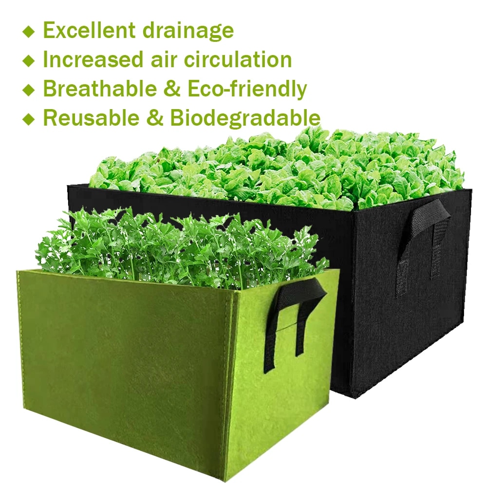 Felt Grow Bag: Reusable Rectangle Planting Pot for Vegetable | Inspire ...