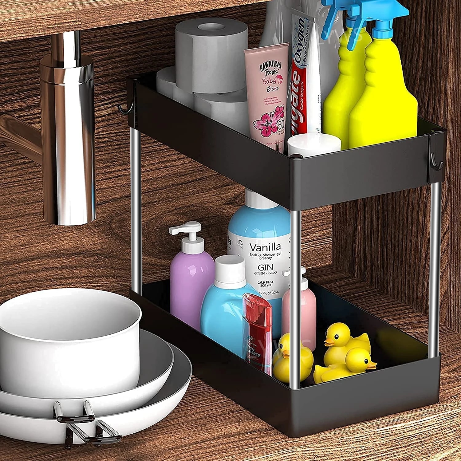 2 Tier Under Sink Organizer: Kitchen Cabinet Storage Rack & | Inspire ...