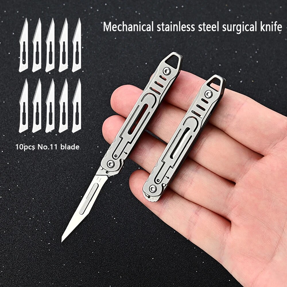Machinery Stainless Steel Folding Scalpel Knife with 10pcs R | Inspire ...
