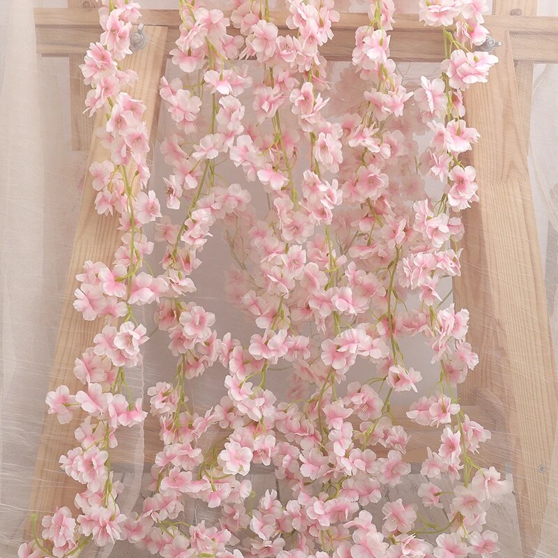 Artificial Sakura Flowers Vine Hanging Fake Floral Garland H | Inspire ...