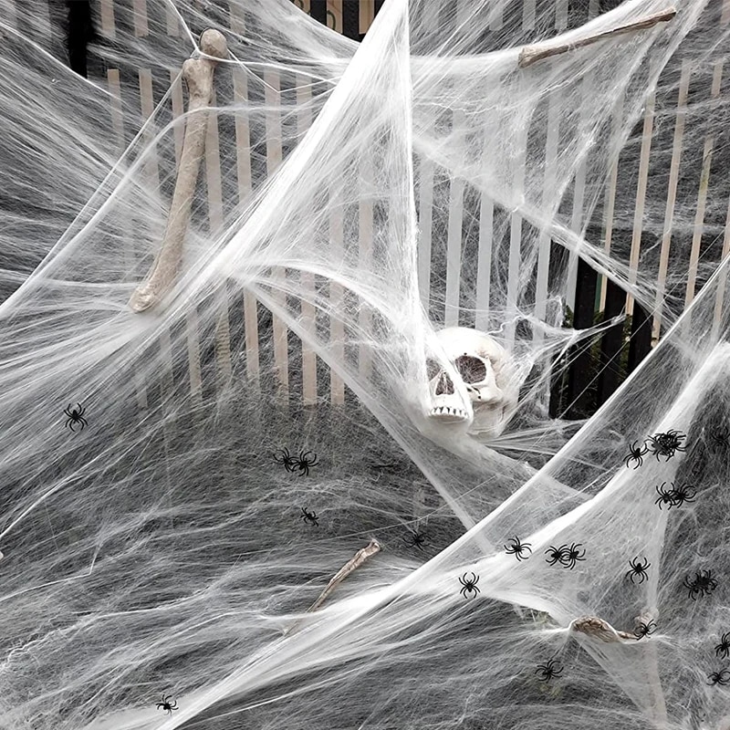 Halloween Spider Web Decoration: Stretchy Cobweb for Scary P | Inspire ...