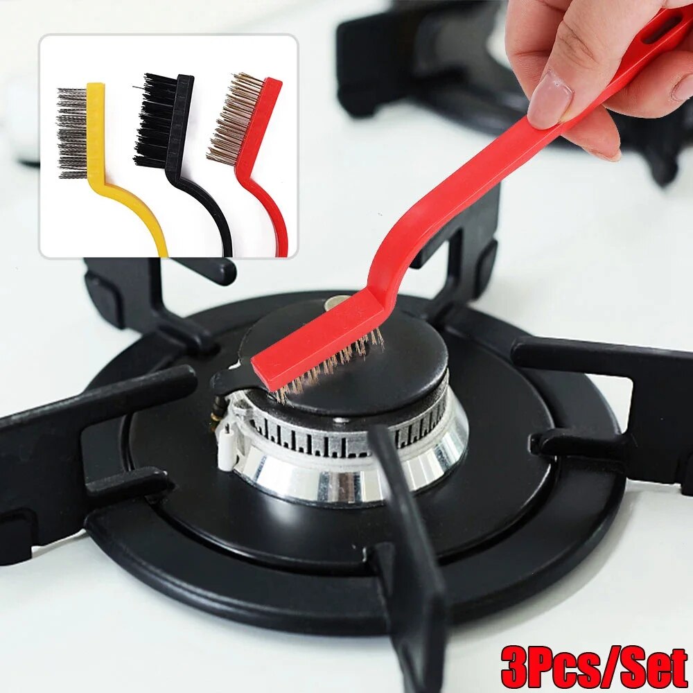 3-Piece Cleaning Wire Brush Set - Stainless Steel Nylon Rust | Inspire ...