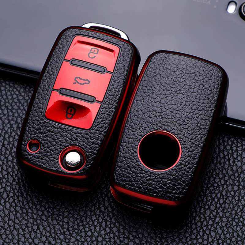 Leather TPU Car Key Case for VW – Shockproof & Durable | Inspire Uplift