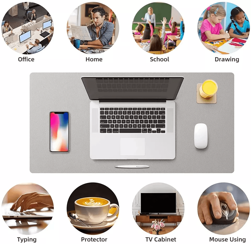 PU Leather Office Desk Mat Waterproof Pad | Inspire Uplift