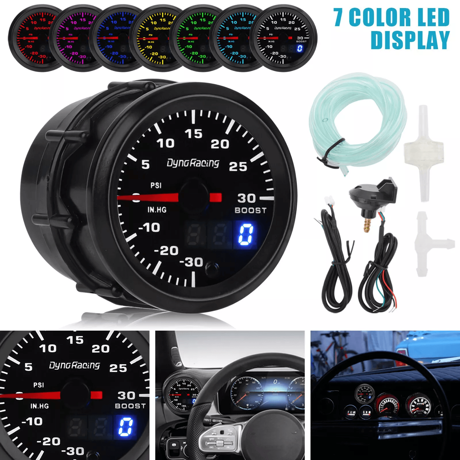 Universal Turbo Boost Gauge LED Meter | Inspire Uplift
