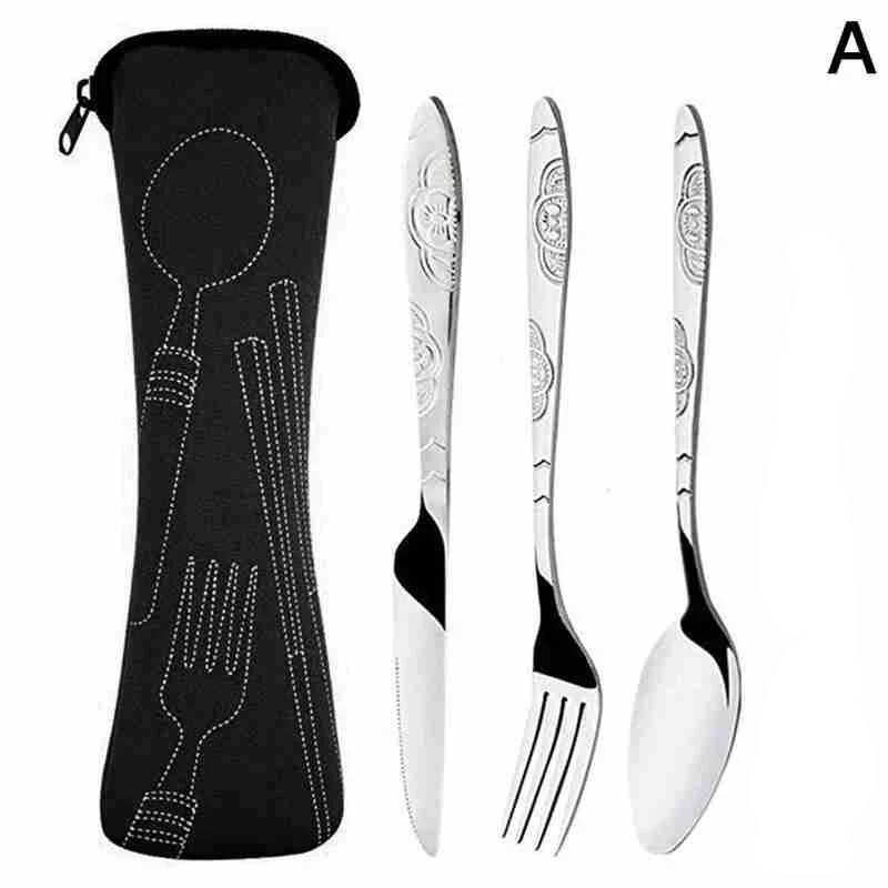3-Piece Steel Cutlery Set with Case - Ideal for Family, Trav | Inspire ...