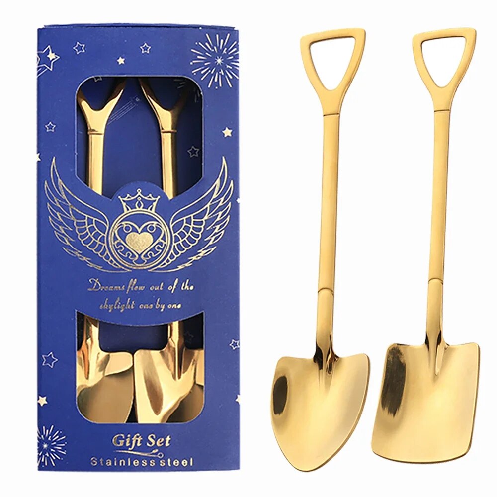 Stainless Steel Shovel Spoons: Creative Coffee Tea Spoons fo | Inspire ...