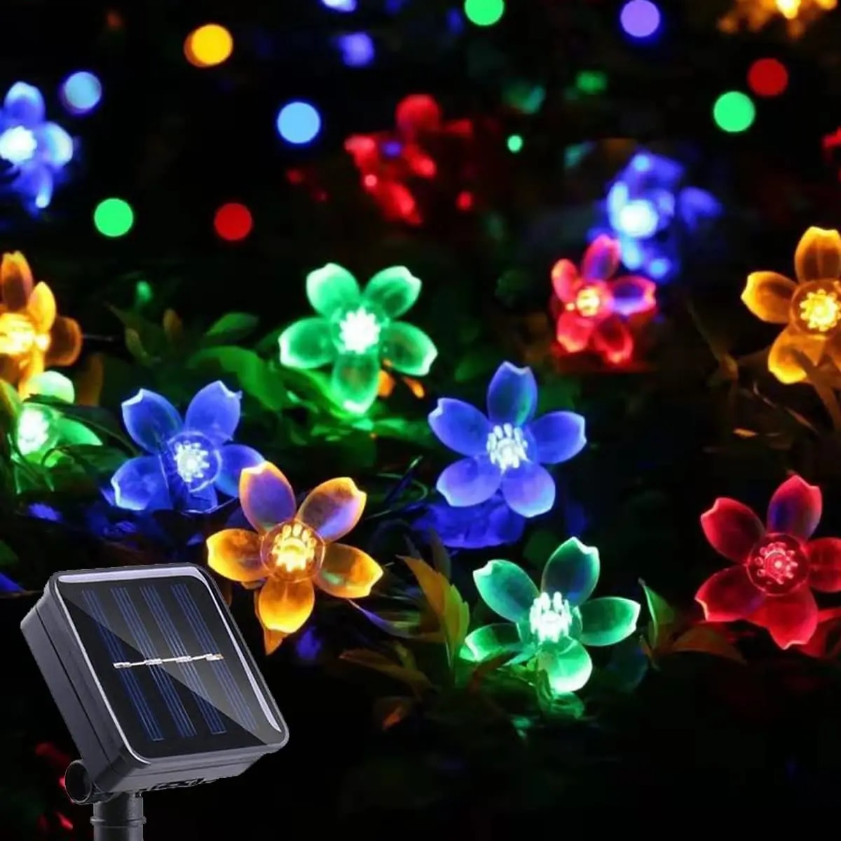 Solar Powered Flower Garland Festoon LED String Lights - Out | Inspire ...