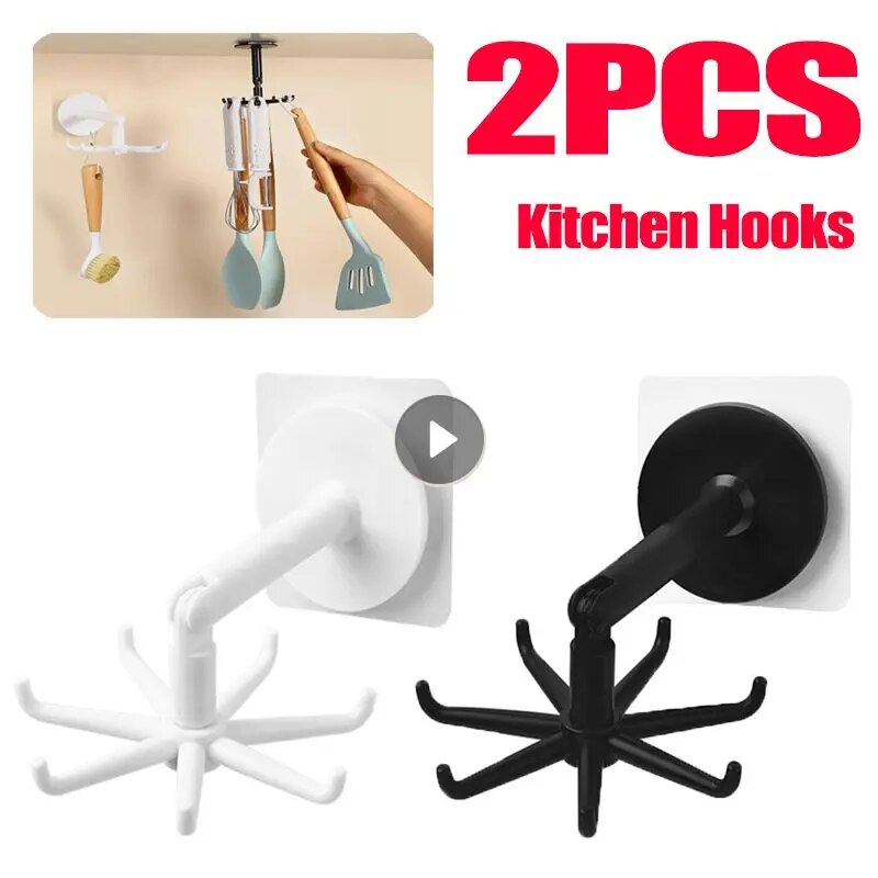 Rotating Kitchen Hooks: Multi-Purpose Self-Adhesive Storage | Inspire ...