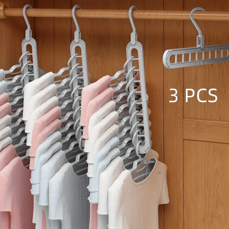 3pcs Foldable 9-Hole Space Saving Hangers | Inspire Uplift